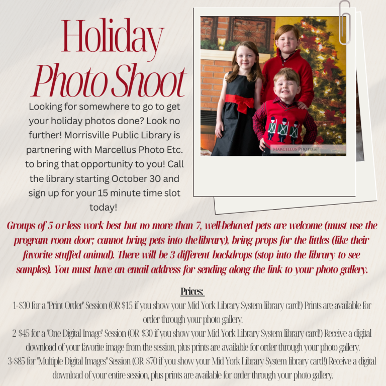 HOLIDAY PHOTO SHOOT! – Morrisville Public Library